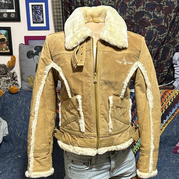Baby Phat | Jackets & Coats | Baby Phat Tan Leather Teddy Jacket With ...